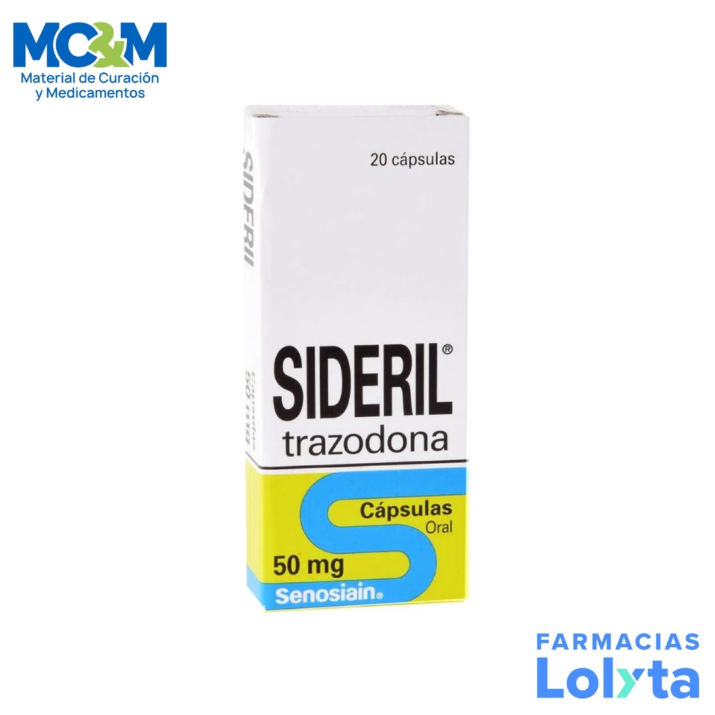SIDERIL 50 MG C/20 CAP TRAZODONA LAB EXEA | Website Farmacias Lolyta