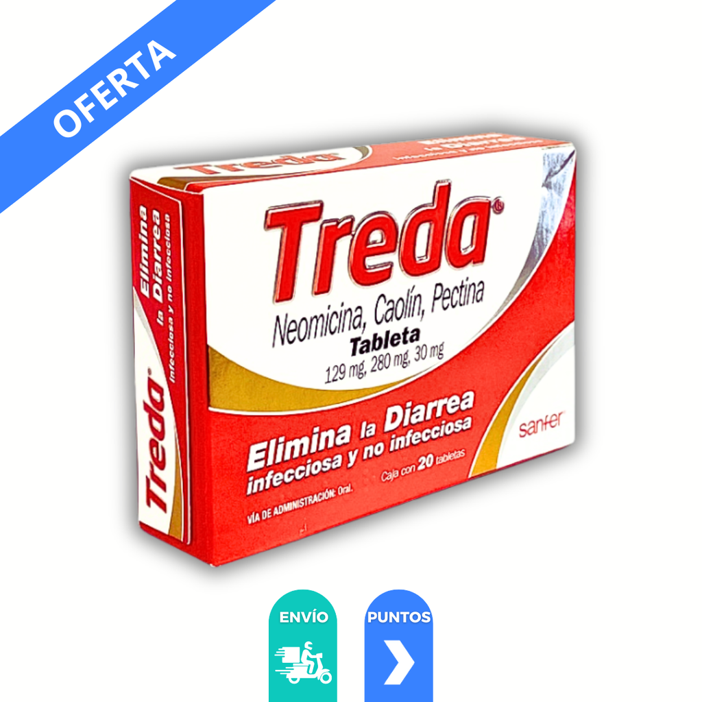 TREDA 129/280/30 MG C/20 TAB NEOMICINA CAOLIN PECTINA LAB SANFER ...