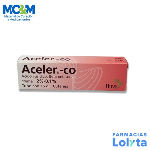 ACELER CO CREMA C/15 G ACIDO FUSIDO BETAMETASONA 2-0.1% LAB ITRA ...