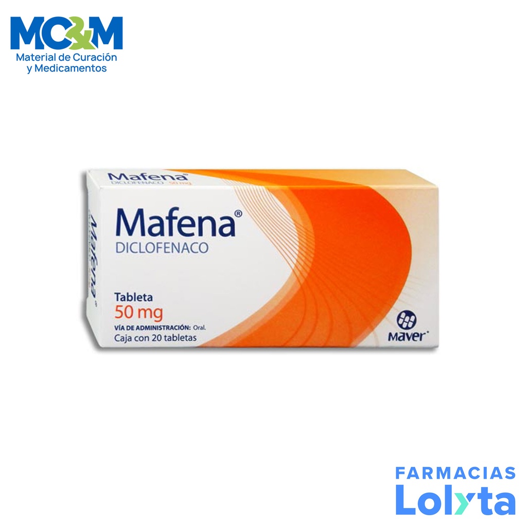DICLOFENACO SODICO 50 MG C/20 TAB LIBERACION RETARDADA MAFENA LAB MAVER ...