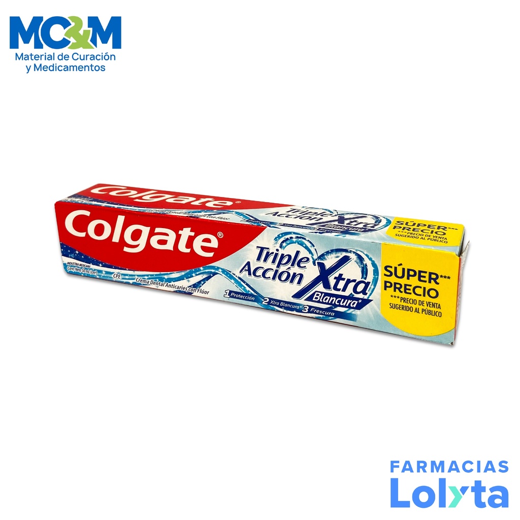 PASTA DENTAL TRIPLE ACCION XTRA BLANCURA 50 ML COLGATE | Website ...