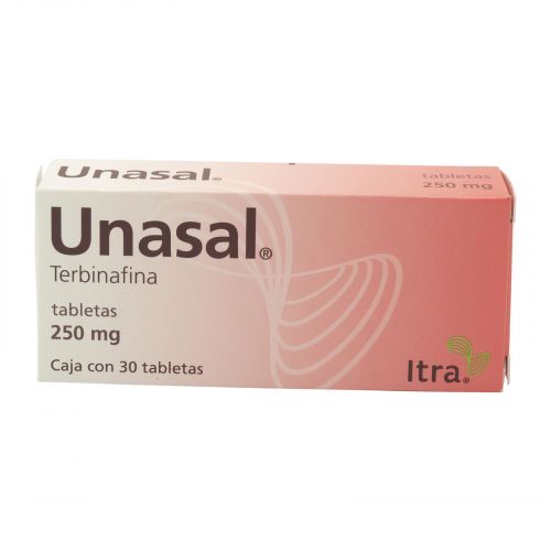 UNASAL 250 MG C/30 TAB TERBINAFINA LAB ITRA | Website Farmacias Lolyta