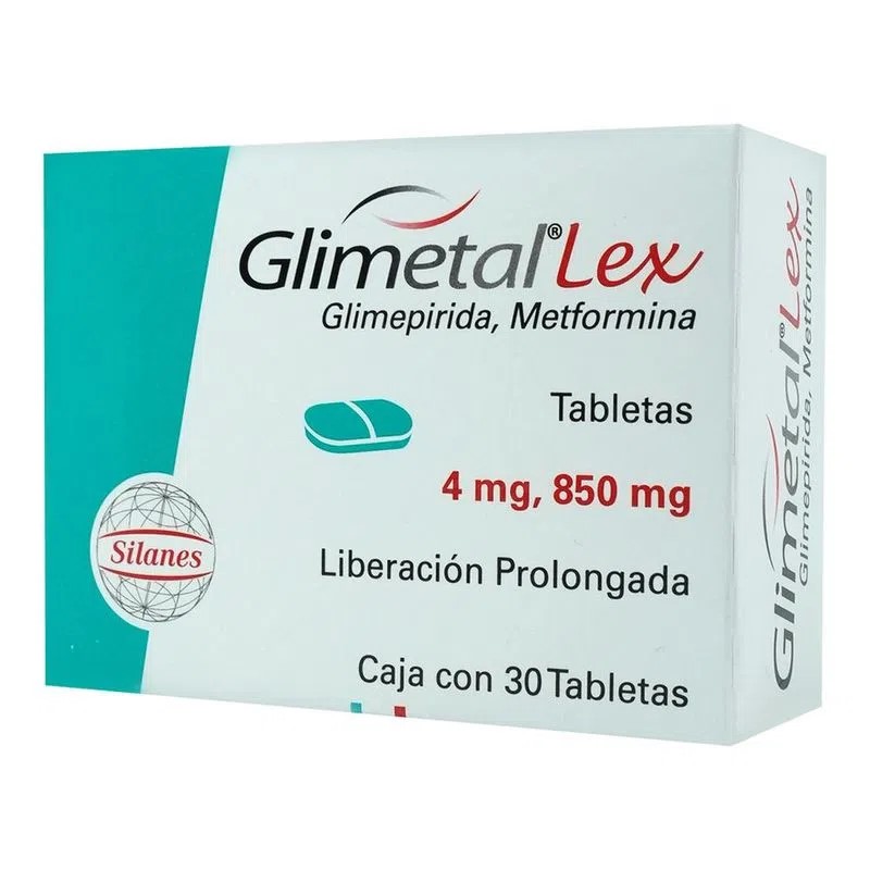 GLIMETAL LEX 4/850 MG C/30 TAB LP GLIMEPIRIDA METFORMINA LAB SILANES ...