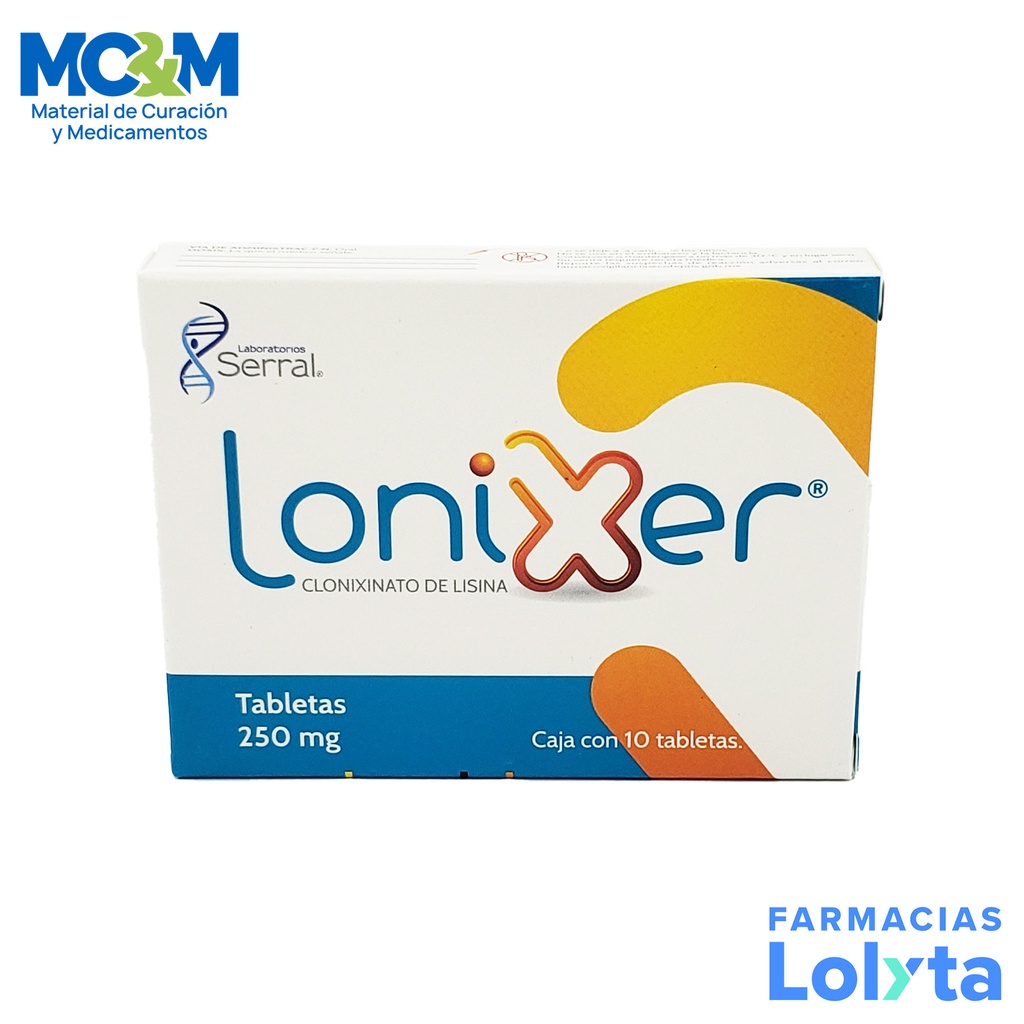 CLONIXINATO DE LISINA 250 MG C/10 TAB LONIXER LAB SERRAL | Website ...