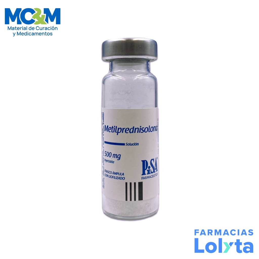 METILPREDNISOLONA SOL INY 500 MG/8 ML LAB PISA | Website Farmacias Lolyta