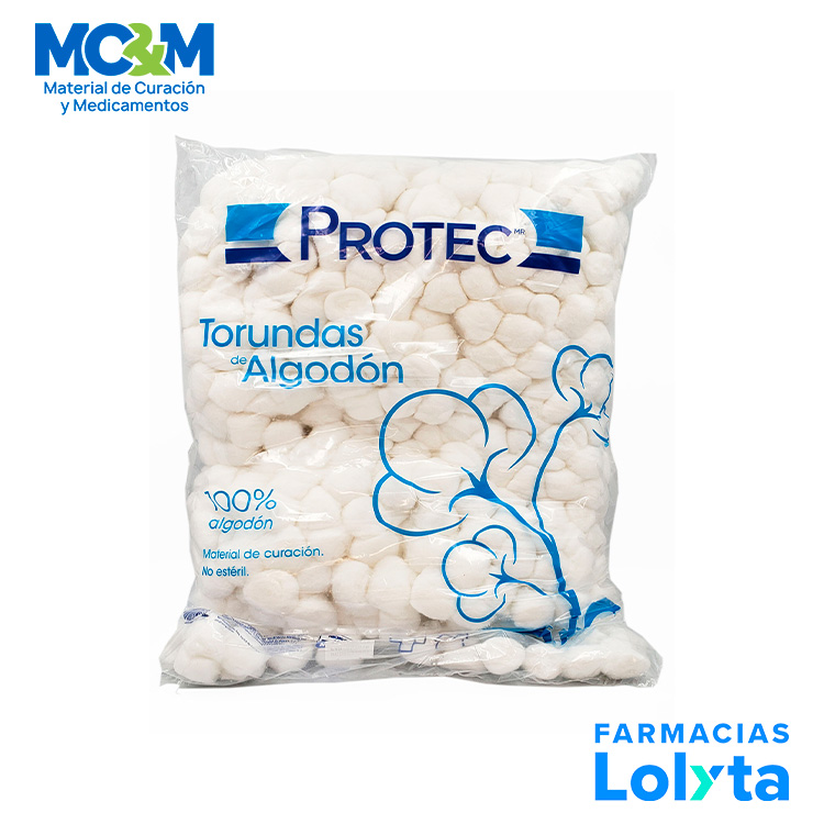 TORUNDA DE ALGODON 500 G C/1000 BOLITAS NO ESTERIL PROTEC DEGASA ...
