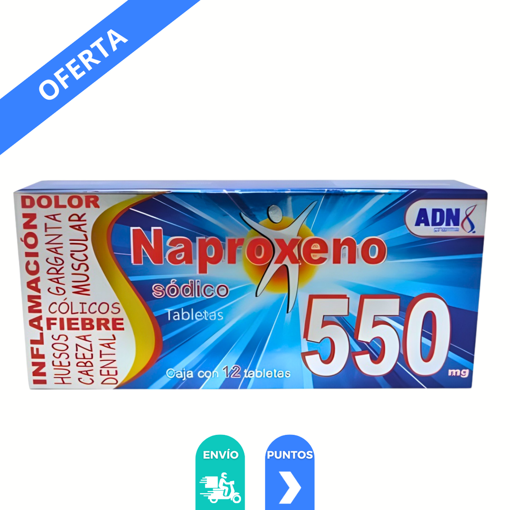 NAPROXENO SODICO 550 MG C/12 TAB LAB ADN PHARMA | Website Farmacias Lolyta